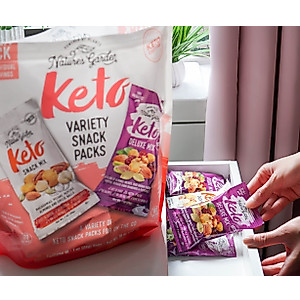 Nature’s Garden Keto Variety Snack Packs – Keto Snack Mix, Keto Deluxe Mix, Heart Healthy Nuts, Probiotic Cheese Balls, Mixed Nuts, Gluten-Free, Energy Boost, Healthy Snacks– 1 Oz Bags (18 Individual Servings)