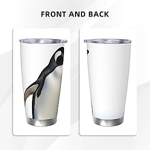 Penguin Tumbler with Lid and Straw 20oz Stainless Steel Car Cup for Hot and Cold Drinks, Double Wall Insulated Travel Coffee Mug Reusable Drink Thermos Cup Birthday Gifts