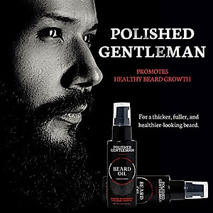 Beard Growth Oil for Men with Cedarwood and Tea Tree Oil - Easy Beard Dispenser and Pump for Mens Beard Care - Sulfate Free Beard Softener - Thickening Beard Exfoliator for Men (2oz)