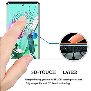 beukei (3 Pack) Screen Protector Compatible for LG K92 5G Screen Protector Tempered Glass, 9H Hardness, Anti Scratch, Bubble Free