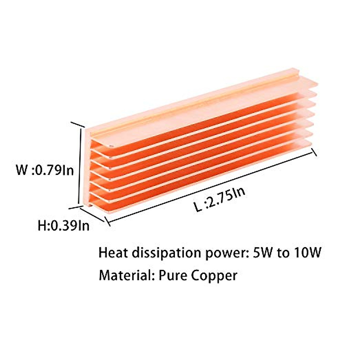 Awxlumv M.2 Heatsink Pure Copper NVMe M2 2280 SSD DIY 7 Fins Cooler with Thermal Pad for Desk Computer(2 Pcs)