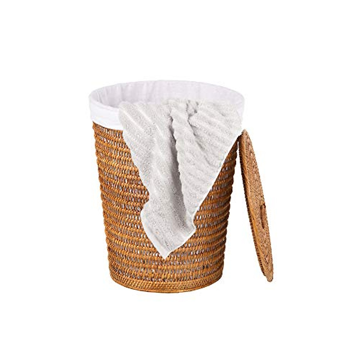 Cambria Rattan Laundry Hamper with Liner, Honey-Brown