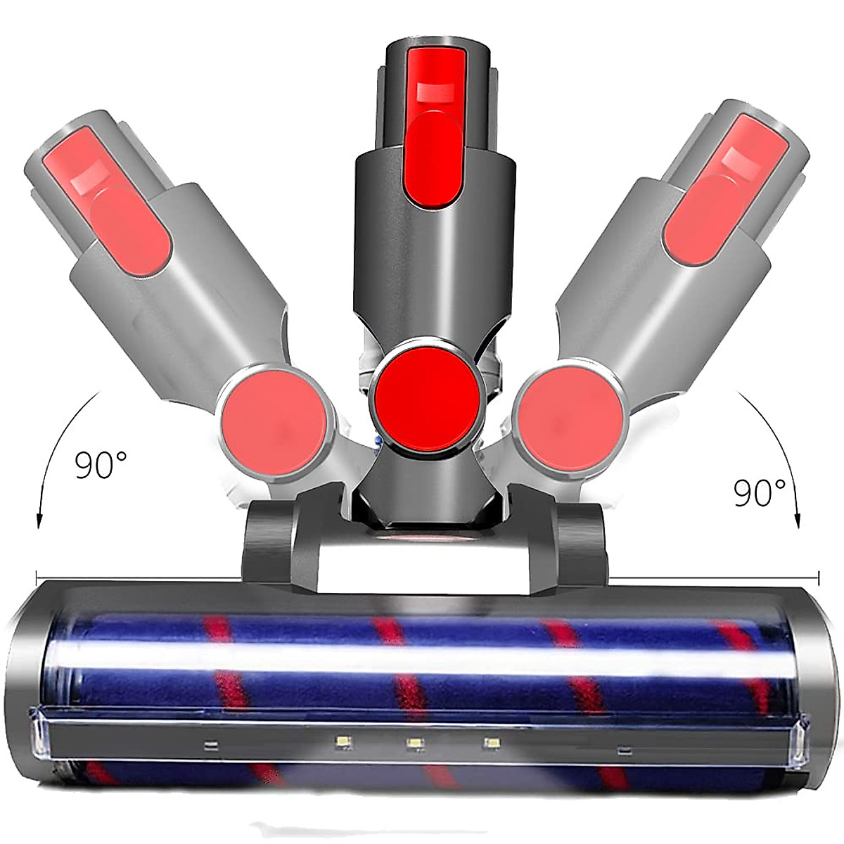 Animal Vacuum Head Replacement for Dyson v7 v8 v10 v11 v15 Soft Roller Cleaner Head Attachments with 4 LED Lights【v6, v12, sv18, DC, and Slim Series Not Compatible】