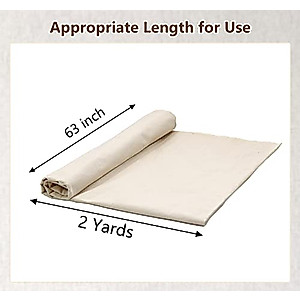 HOTGODEN Light Weight 100% Cotton Muslin Fabric: 63 inch x 2,5,10 Yards Unbleached Muslin Linen Fabric Material for Sewing Material Apparel Cloth