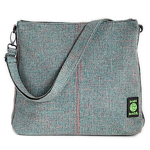 DIME BAGS Urban Tote | Hemp Unisex Purse | Spacious Storage and Adjustable, Removable Shoulder Strap (Aqua)