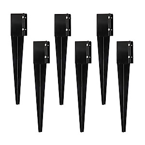 Sekcen 6 Pcs Fence Post Anchor Ground Spike 4x4 Metal Post Stake 24 Inch for Mailbox Deck Railing