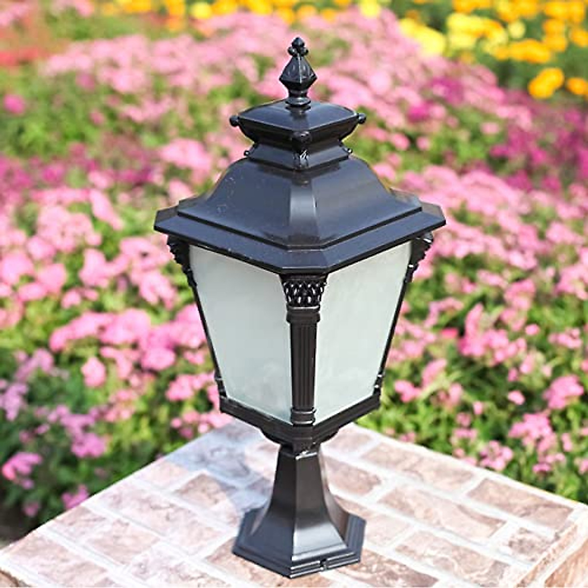 speesy Personalized Waterproof Courtyard Stigma Column Post Light Fixture,Outdoor Garden Lawn Pillar Lamp,Die-cast Aluminum E27/E26 Post Lamps, Villa Gate Hotel Pool Column Lamp
