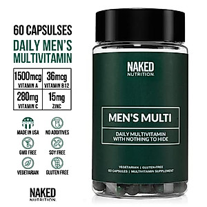 Men’s Multi – Daily Multivitamin for Men – A, C, E, Selenium, Zinc, Fruit and Super Green Extracts and More to Boost Immune Support – Gluten-Free and Vegetarian Daily Vitamins – 60 Capsules