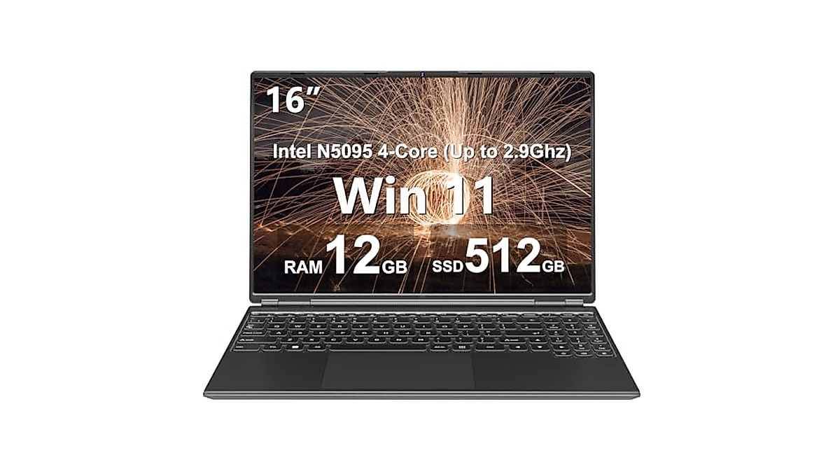 Ruzava 16" Laptop - 12GB RAM, 512GB SSD, Win 11