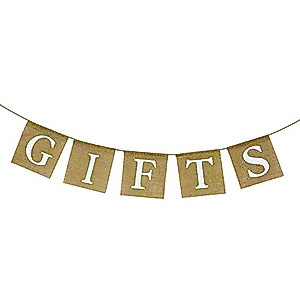 Gifts Hessian Bunting Banner Rustic Wedding Baby Shower Engagement Bridal Shower Decor