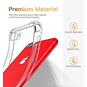 CANSHN Clear Designed for iPhone 8 Plus Case & iPhone 7 Plus Case, [Military Drop Protection] [Not Yellowing] Shockproof Protective Phone Case with Soft TPU Bumper, Slim Thin Case for iPhone 7/8 Plus