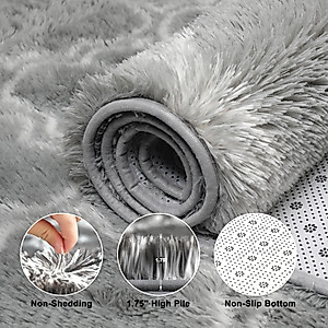 Puremy Area Rug 3x4 Ft, Ultra Soft Rugs for Living Room, Small Plush Indoor Carpet for Bedroom, Kids Room, Playroom, Home Decor, Geometric, Light Grey/White