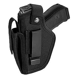 LandFoxtac Gun Holster for Pistols 9mm 380 45ACP, IWB/OWB Concealed Carry Pistol Holsters with Mag Pouch for Men/Women, CCW Right & Left Hand Gun Holder Fits Glock S&W M&P Sig