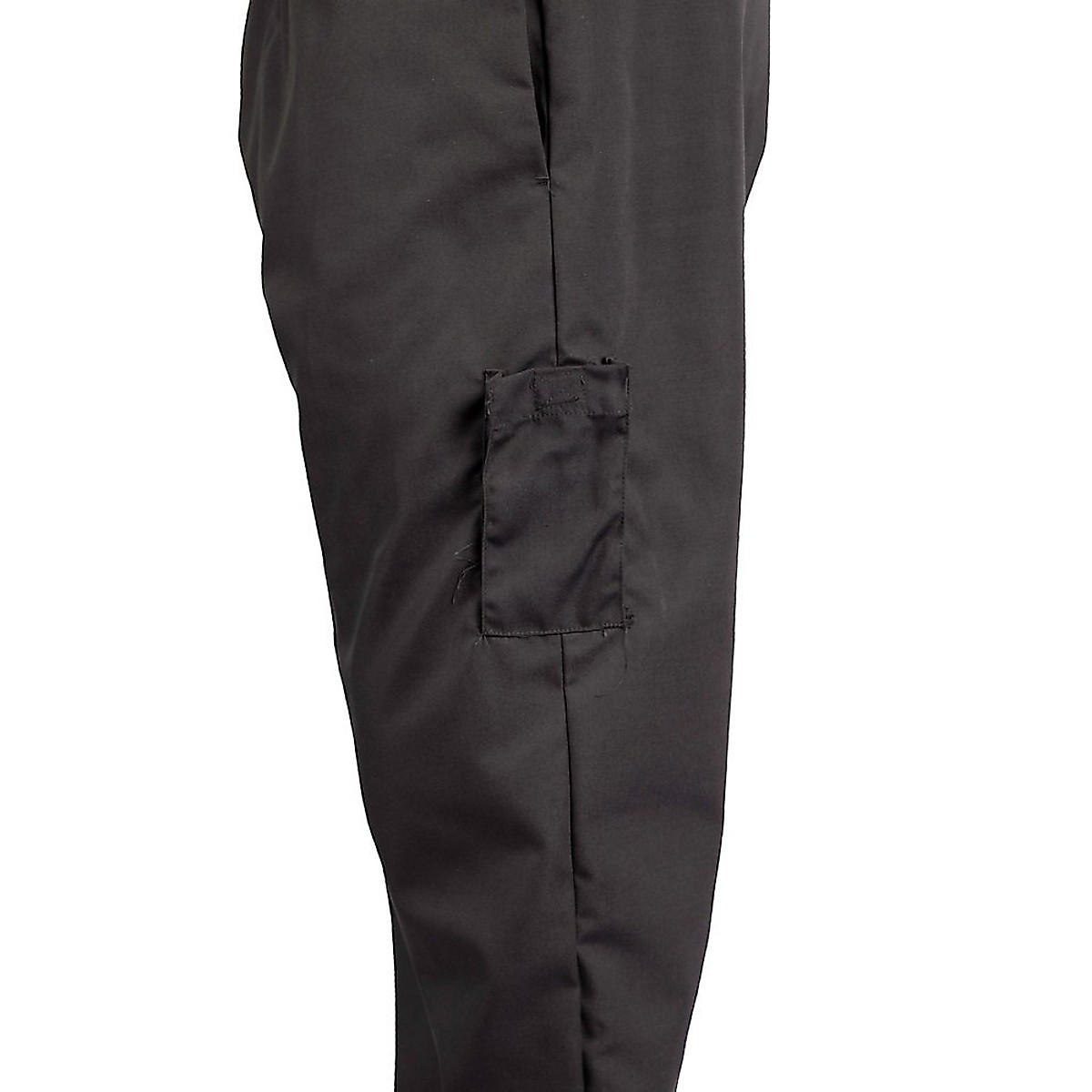 KNG Black Baggy Cargo Chef Pants for Men and Women – Drawstring Waist L