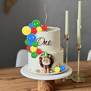 BEISHIDA 40 Pcs Ball Cake Toppers Mini Balls Cake Decorations Foam Balls DIY Cake Topper Insert Balls Cake Decorations for Baking Birthday Wedding Baby Shower Anniversary (Red Blue Yellow Green)