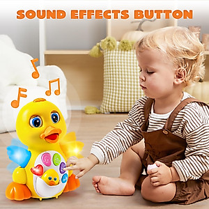 JOYIN Baby Toys Duck, Infant Musical Toys 18+ Months, Tummy Time Toys with Music & Lights, Light Up Learning Toys, Dancing Crawling Baby Toy, Baby Easter Basket Stuffers Gifts