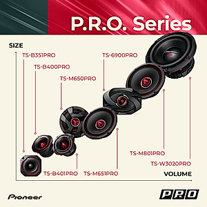 Pioneer TS-6900PRO, 2-Way Car Audio Speakers, Full Range, Clear Sound Quality, Easy Installation and Enhanced Bass Response, 6” x 9” Speakers