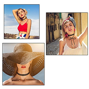 Outee 9 Pcs Choker Set Black Chokers Necklaces for Women Black Velvet Choker Necklaces for Teen Girls Henna Tattoo Ribbon Chokers for Women