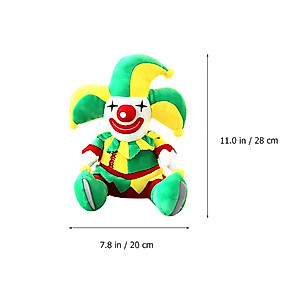 Toyvian Plush Clown Cute Stuffed Clown Doll Green Clown Sleep Pillow Plush Doll Fashion Doll Soft Clown Safe or Desk Decor Household Decoration Plush Clown 11 inches