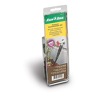 Rain Bird FCKIT-1PK Drip Irrigation Easy Fit Faucet Connection Kit for 1/2" Tubing, Includes Pressure Regulator and Filter,black