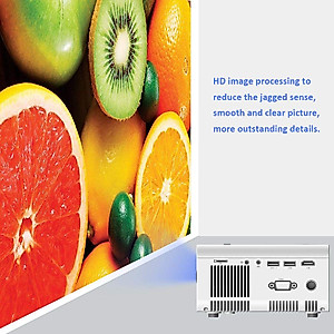 LCD Projector, 480P HD 3D 1500 Lumens Portable Video Projectors Support 30000 Hours LED Life with HDMI/VGA/USB/SD/AV Input Home Cinema Multimedia Player Projector, 110-240V.(US)