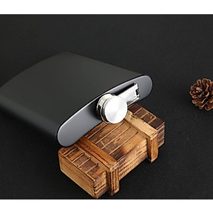 TOX TANEAXON 18 oz Matte Black Large Capacity Stainless Steel Whiskey Hip Flask for Liquor