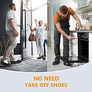 squish Shoe Covers Disposable Non Slip, 100 Pack(50 pairs) Thick Extra Disposable Boot Covers Slip Proof Shoe Cover for Indoors Outdoors Recyclable Durable Protector Covers Fits Virtually Most Shoes