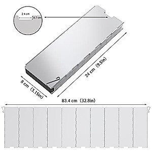 Camping Stove Windscreen, Ohuhu Camp Stove Windscreen 10 Plates Aluminum Folding Portable Camping Stove Windshield Burner Stove with Carry Bag, for Camping Picnic, Backpacking, Cooking