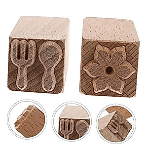 COHEALI 10 Pcs Seal Wood Crafts Fondant molds Scrapbooking Tools for Crafts Holiday Decorative Rubber Stamp Cake Decorating Tools Practical Wooden stampers Cake Stamper Wooden Cake Stamps