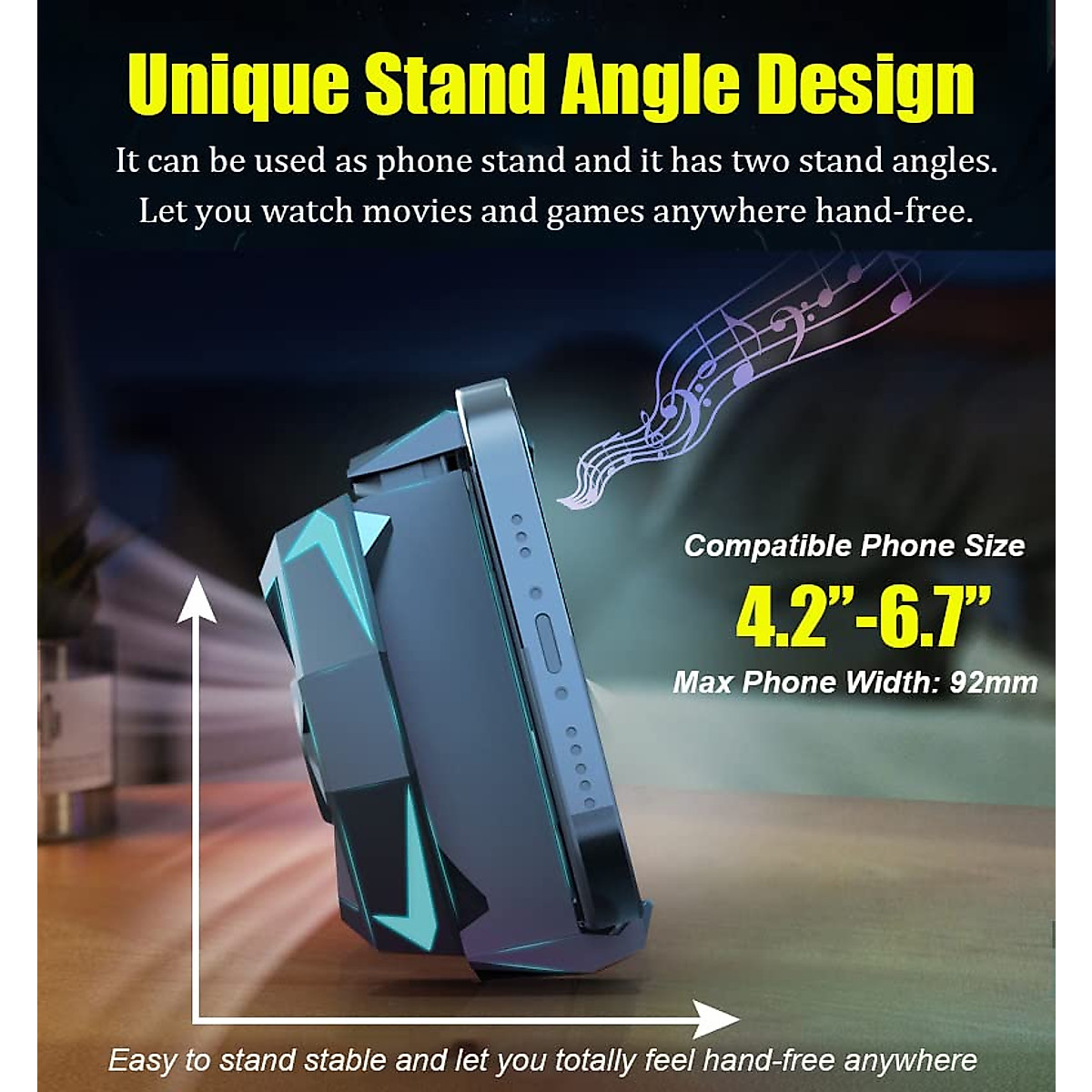 17 in 1 Universal Mobile Phone Cooler Radiator with LED Light, Cell Phone Cooling Fan Heat Sink, 2pcs L2R2 Mobile Game Controller Triggers for PUBG/Fortnite/Call of Duty w/ 12pcs Finger Gloves Sleeves