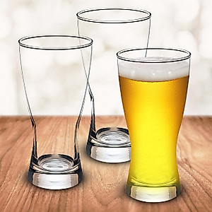 DISCOUNT PROMOS Pilsner Glasses 13.25 oz. Set of 12, Bulk Pack - Made in the USA, Perfect for Hotels, Restaurants, Bars and Even Party Favors - Clear