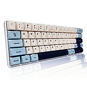 AHHC PBT Keycaps, Japanese Custom Keycaps, XVX Profile Keycaps Full Set for Cherry MX Switches Mechanical Keyboards, Thick Keyboard Keycaps with Key Puller (Blue)