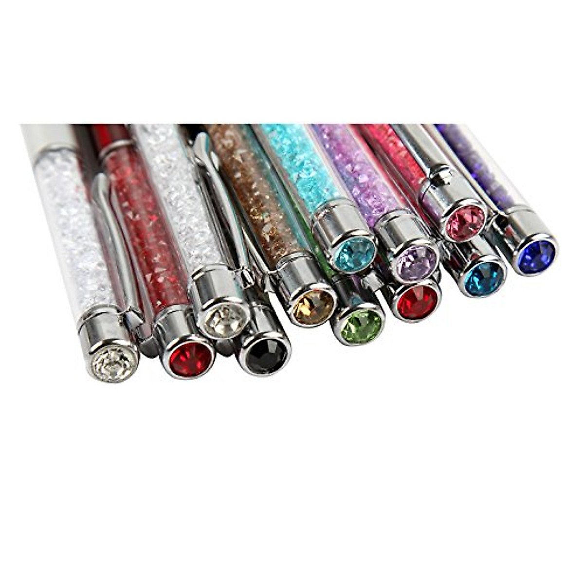 MengRan® Bling Bling Slim Crystal Diamond pens ink Ballpoint Pens,Black ink,(Pack of 12)