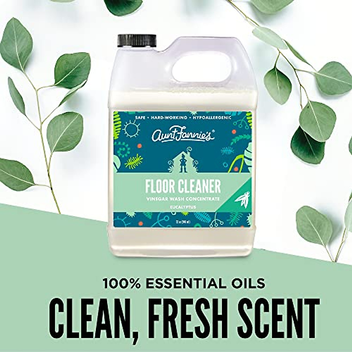 Aunt Fannie's Bundle: Floor Cleaner Vinegar Wash (Eucalyptus) + Vinegar Cleaning Wipes (Eucalyptus)