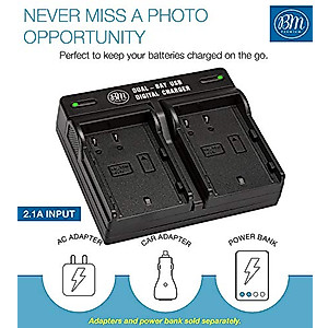 BM Premium 2-Pack of DMW-BLF19, DMW-BLF19e, DMW-BLF19PP Batteries and Dual Battery Charger for Panasonic Lumix DC-G9, DC-GH5, DMC-GH3, DMC-GH3K, DMC-GH4, DMC-GH4K Digital Camera