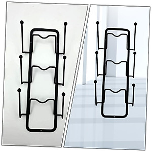 DECHOUS 4 Pcs Three Layer Pot Lid Hanging Decor Wall Bracket Wall Hooks Decorative Pan Lid Organizer Saucepan Lid Holder Kitchen Towel Hanger Reusable Pot Lid Holder Pot Rack