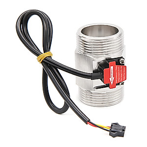 Yuly 1.25"" Flow Sensor Stainless Steel Effect Liquid Water Switch Meter Flowmeter Flow Sensor Voltage 5-24VDC Flow Sensor