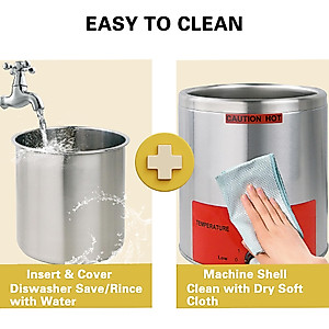 Hakka Nacho Cheese Dispenser with Pump, 3.5 Qt Electric Cheese Warmer Hot Fudge Dispenser Commercial Sauce Warmer Stainless Steel Hot Topping Warmer for Fudge/Cheese/Caramel, Includes Insert Pot