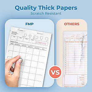 FMP Brands Server Note Pads Paper, Guest Check Books, Total 500 Sheets, 5 Pads, 100 Sheets/Pad, Guest Check Pads, Order Pads for Servers, Waitress Notepads for Restaurant, Bar, Cafe, Diners
