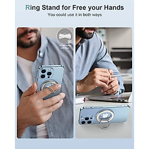 Weetla Magnetic Phone Ring for MagSafe, Magnetic Phone Grip, Phone Ring Holder Stand, Adjustable Kickstand for iPhone 14/13/12(Plus,Mini,Pro, Pro Max), Smartphone Accessories
