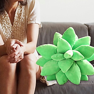 Cute Succulents Pillow for 3D Throw Pillows, for Garden or Green Lovers Baby Green Plant Throw Pillows for Bedroom Room Home Decoration Novelty Plush Cushion,Cactus Plush Home Decor (Light green)