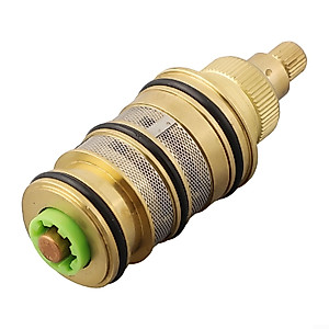 Cartridge for Thermostatic Valve, Brass Replacement Thermostat Cartridge Bath Mixer Faucet Shower Valve Repair Kit, Shower Valve Cartridge Assembly(F)