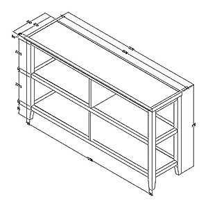 NewRidge Home Goods NewRidge Home Bookcase Bookshelf, Horrizontal, WALNUT