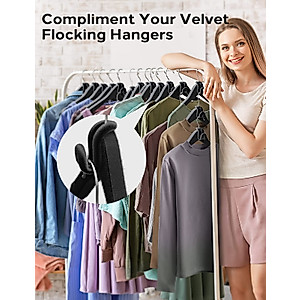 No-Slip Velvet Clothes Hanger Connector Hooks [for Velvet & Multiple Hangers] Space Saving Hanger Hooks Space Saver Hanger Extender Hooks Clothes Hanger Hooks for Clothes Closet Hanger Hooks, 40 PCS