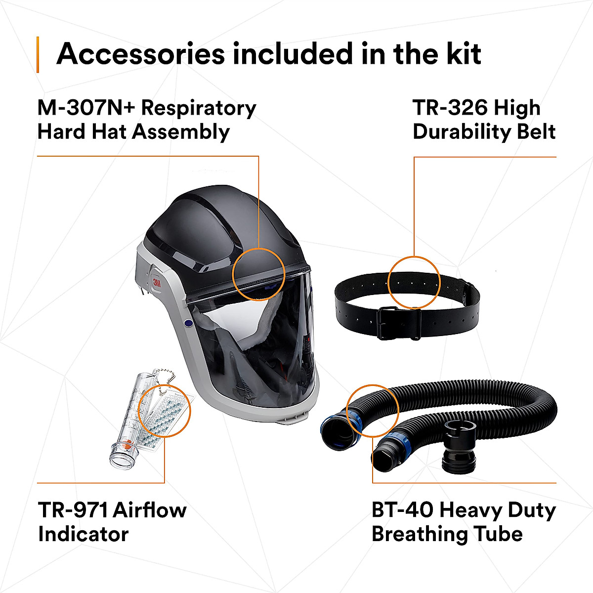 3M PAPR Respirator, Versaflo Powered Air Purifying Respirator Kit, TR-300N+ HIK, Heavy Industry, Hard Hat Assembly, All-in-One Respiratory Protection for Particulates, NIOSH Approved, Grinding