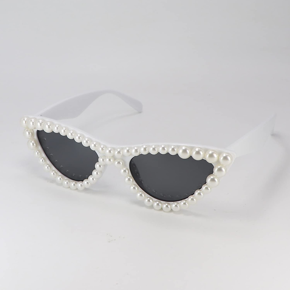 FUPRECIOUS Pearl Cat Eye Sunglasses Womens Cute Fashion Trendy Eyewear