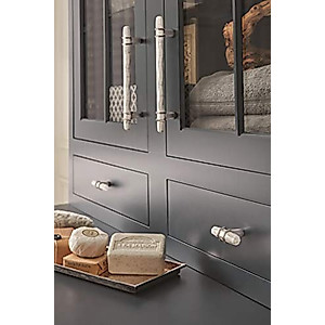 Amerock | Cabinet Knob | Marble White/Polished Nickel  | 2-1/2 inch (64 mm) Length | Carrione | 1 Pack | Drawer Knob | Cabinet Hardware