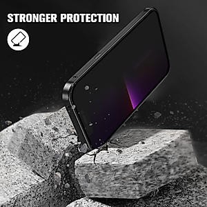 Privacy Magnetic Case for iPhone 13 Pro Max, ZHIKE Anti Peeping Privacy Magnetic Phone Case, Double-Sided Privacy Screen Protector Clear Back Metal Bumper Confidential Case (Black)