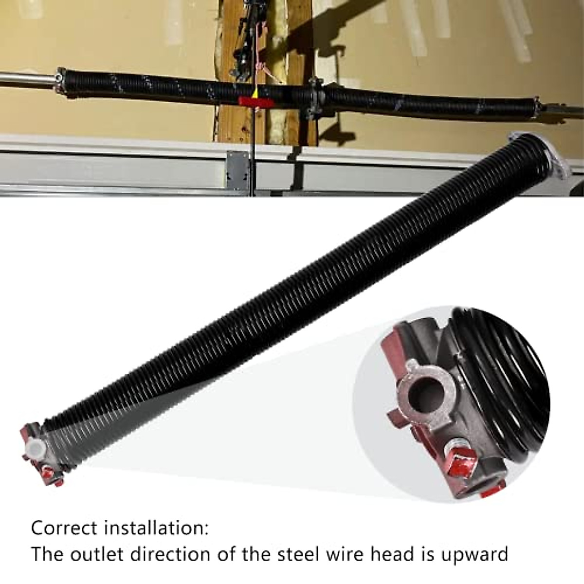 Lifancy Garage Door Torsion Springs Pair of .218 x 2" x 26" with 2 Non-Slip Winding Bars, 2 Replacement Bearings, Minimum of 10,000 Cycles