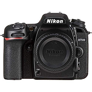 Nikon D7500 DSLR Camera (Body Only) (1581) + 64GB Memory Card + Case + Corel Photo Software + 2 x EN-EL 15 Battery + Card Reader + LED Light + HDMI Cable + Cleaning Set + Flex Tripod + More (Renewed)